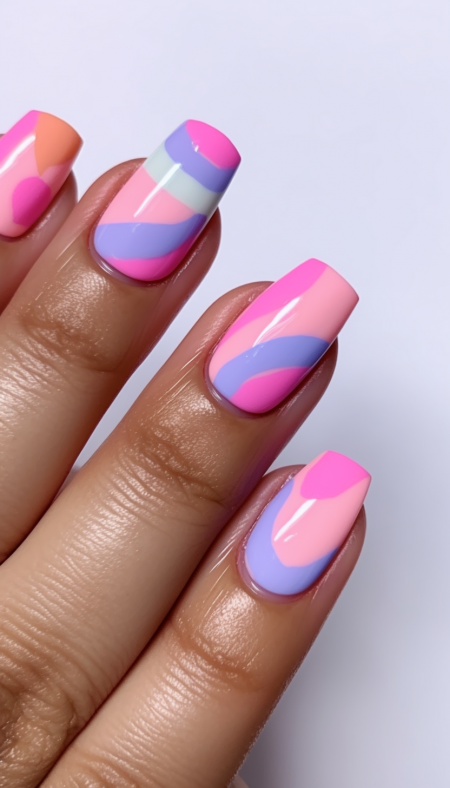 Painting One Nail A Different Color Trend - Fitness Beauty Art